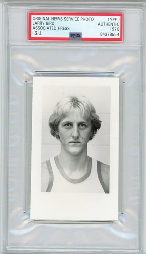 LARRY BIRD ASSOCIATED PRESS TYPE 1 PHOTO INDIANA STATE 1978 2.5 in x 4 ...
