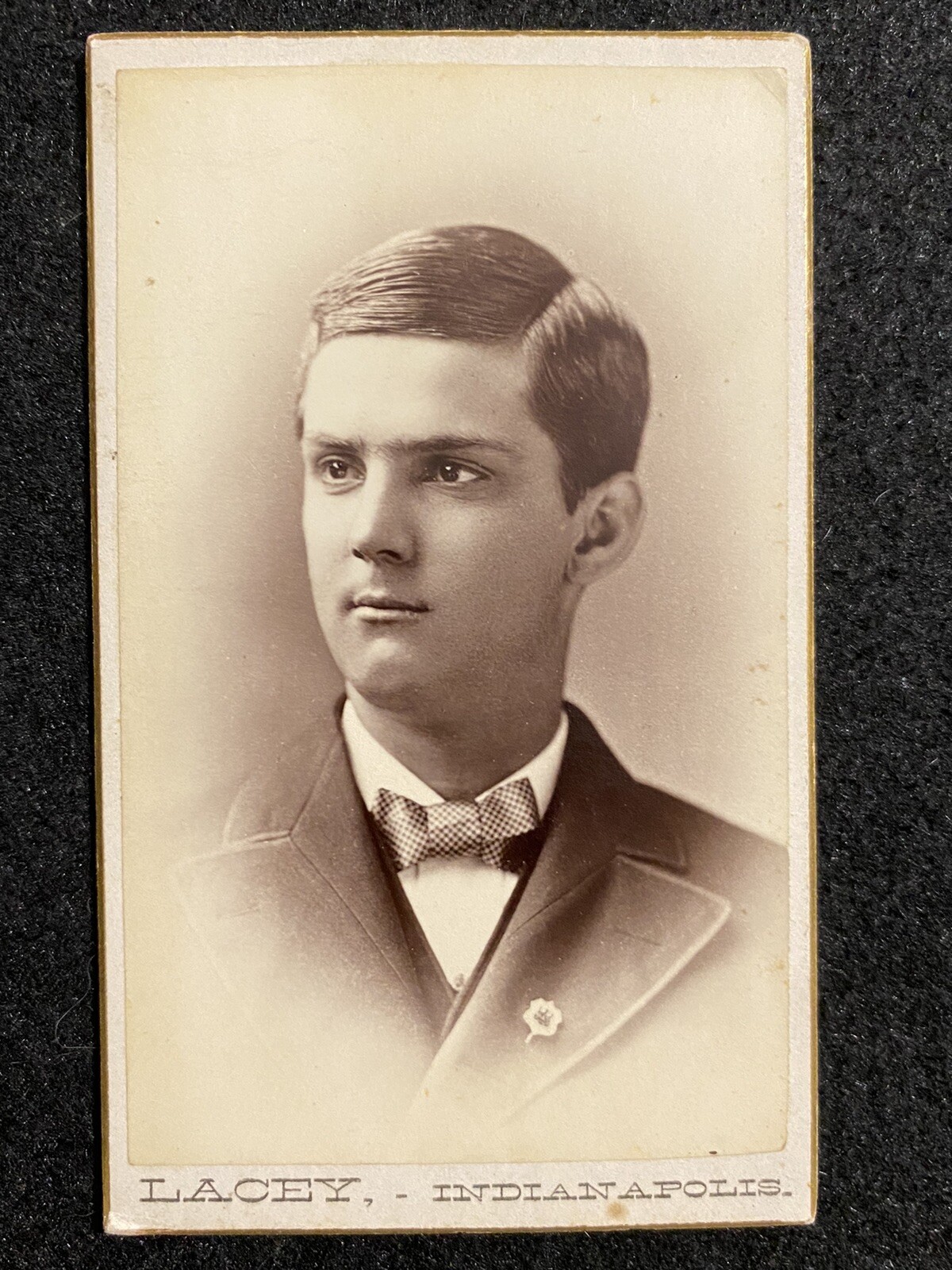 Indianapolis Indiana IN Handsome Young Man Lacey Studio Antique CDV ...