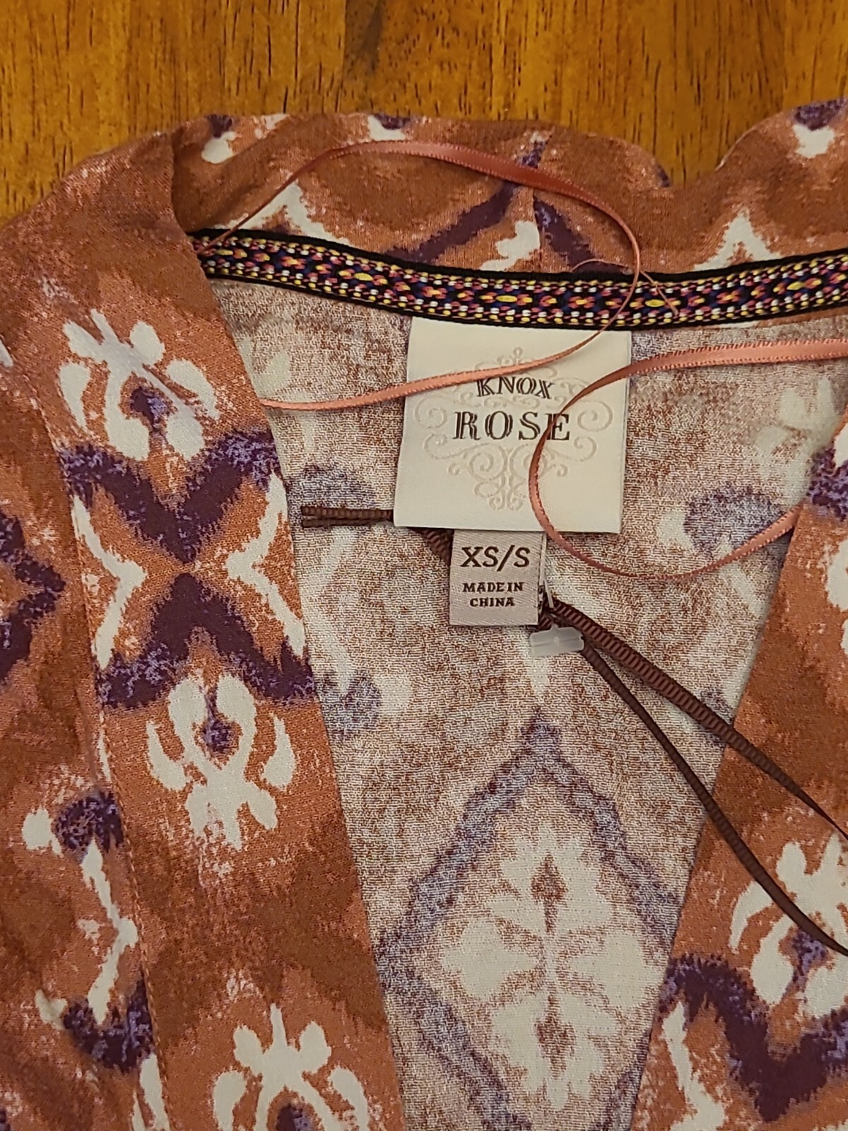 Women's XS Long Open-Front Duster Cardigan by Knox Rose in Cognac New ...