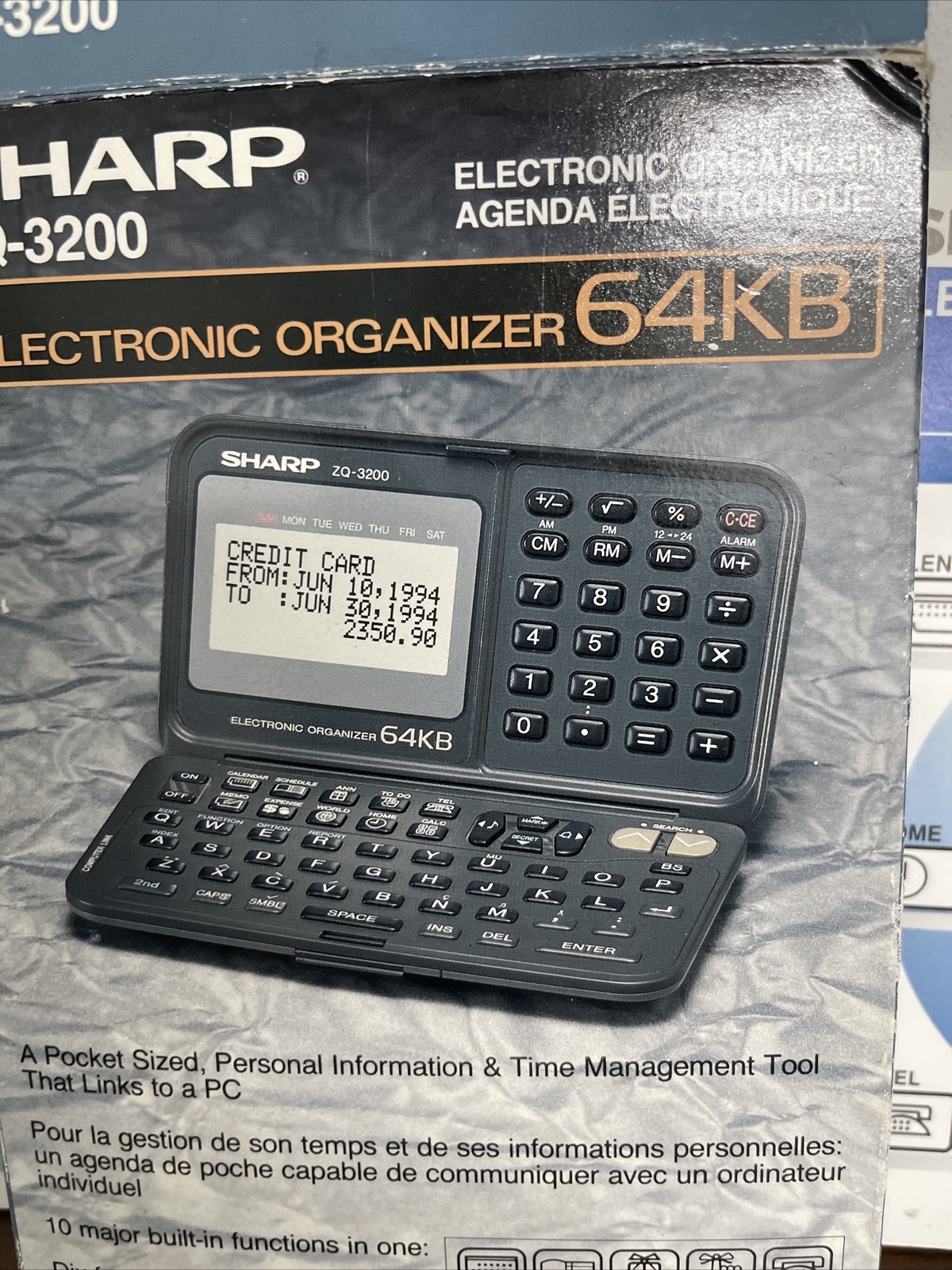 Vintage Sharp ZQ-3200 Electronic Organizer 64KB Calculator | eBay