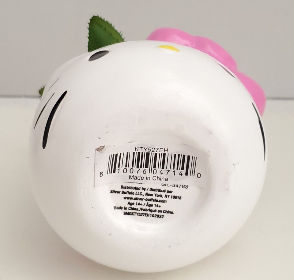 Sanrio Hello Kitty Face 3-Inch Ceramic Mini Planter With Artificial ...