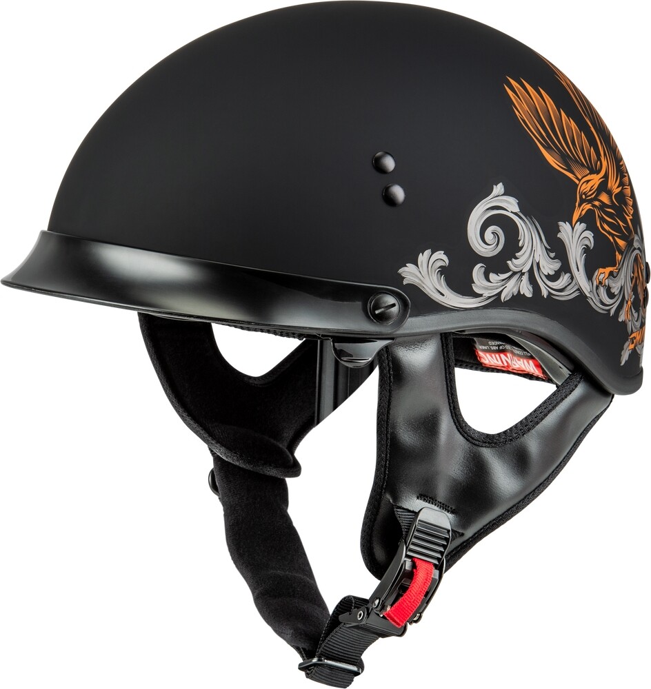 GMAX HH-65 Corvus Helmet w/Peak Md Matte Black/Silver/Orange H96510945 ...