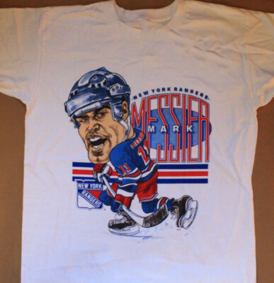 Vtg Mark Messier Caricature T-Shirt For Men Cotton White All Size | eBay