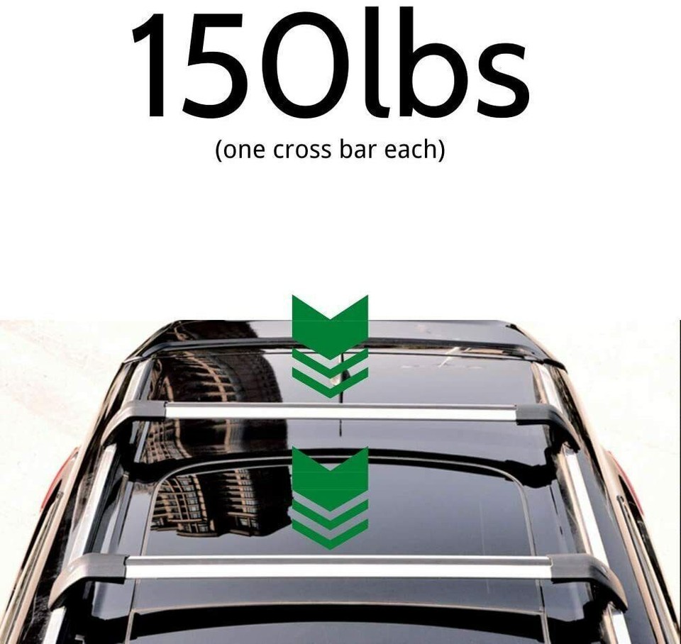 2Pcs Fits for Kia Carens Rondo 2013-2020 Roof Rail Racks Cross Bars ...