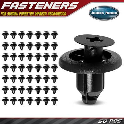 50x 7mm Black Nylon Fender Liner Clips Fasteners for Subaru Forester ...