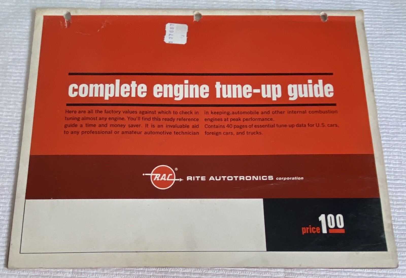 Complete Engine Tune-Up Guide RAC-Rite Autotronics Corporation #740 Book | eBay
