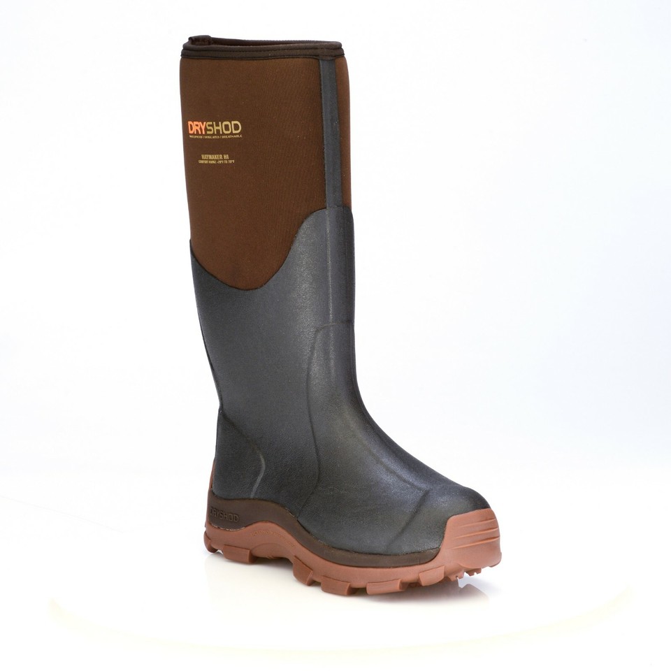 Dryshod Size 10 Haymaker Men's Hi Brown Hard-Working Farm Boot HAY-MH ...