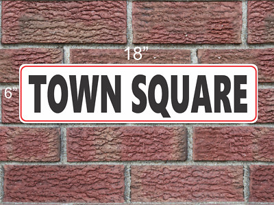 Town Square Metal Sign Fantasy Name City State Country Border Town ...