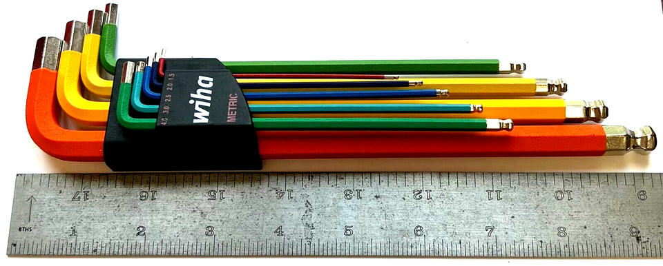 WIHA 66980 9 PIECE MAGIC RING SCREW HOLDING BALL END HEX KEY SET - NEW ...