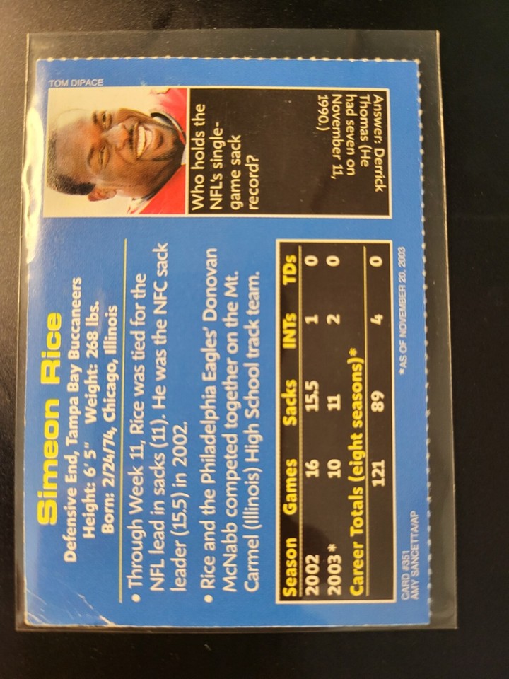 2003 Sports Illustrated for Kids Simeon Rice Nfl Card #231 | eBay
