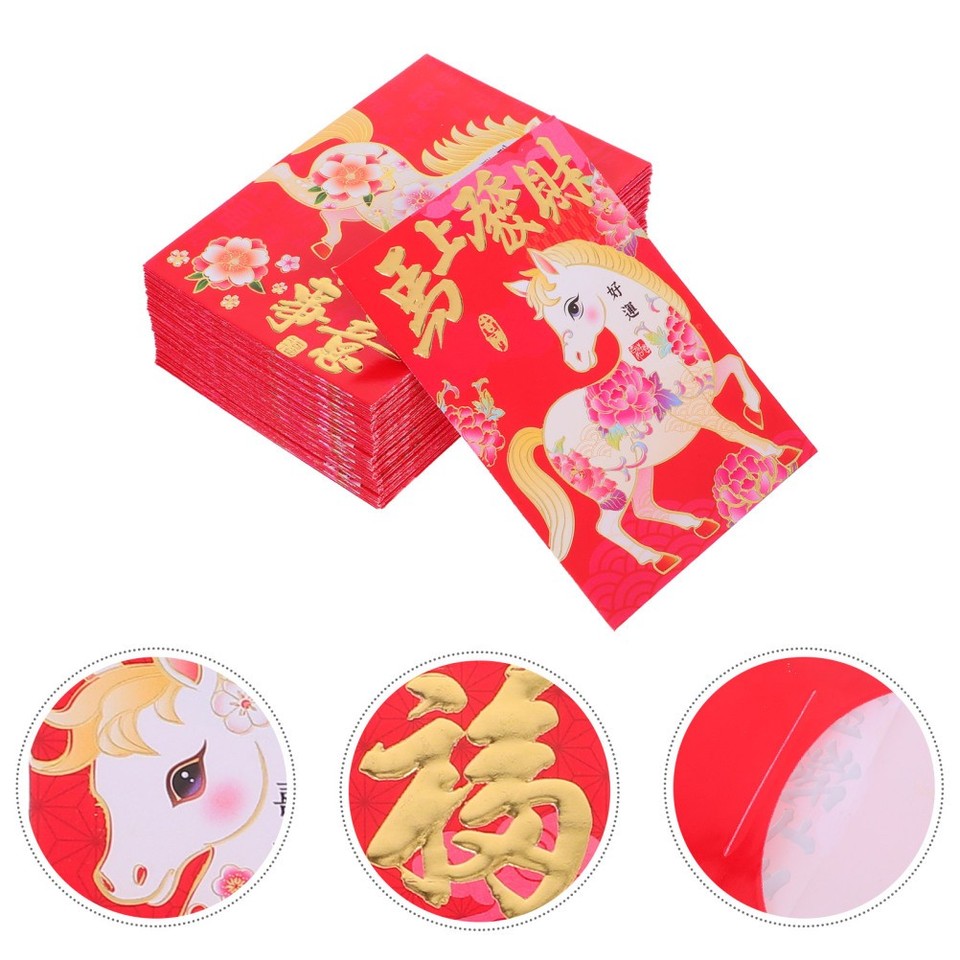 120 Pcs Red Envelopes New Year Traditional Money Chinese Cash Packets ...