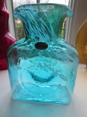 Blenko 384 Seaspray water bottle with frit- made for Water Bottle Week ...