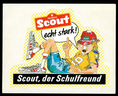 Werbe Aufkleber - Scout Schulranzen - 12x10cm - Vintage 80er 90er ...