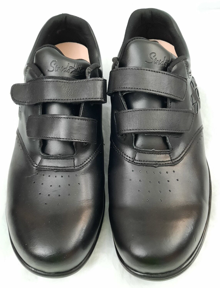 Stride Lite Men's Size 11W Black Leather Hook & Loop Diabetic Therapeutic Shoes | eBay