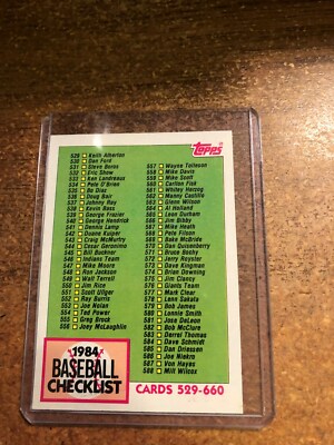 1984 Topps Baseball # 646 Checklist # 5 529-660 Unused | eBay