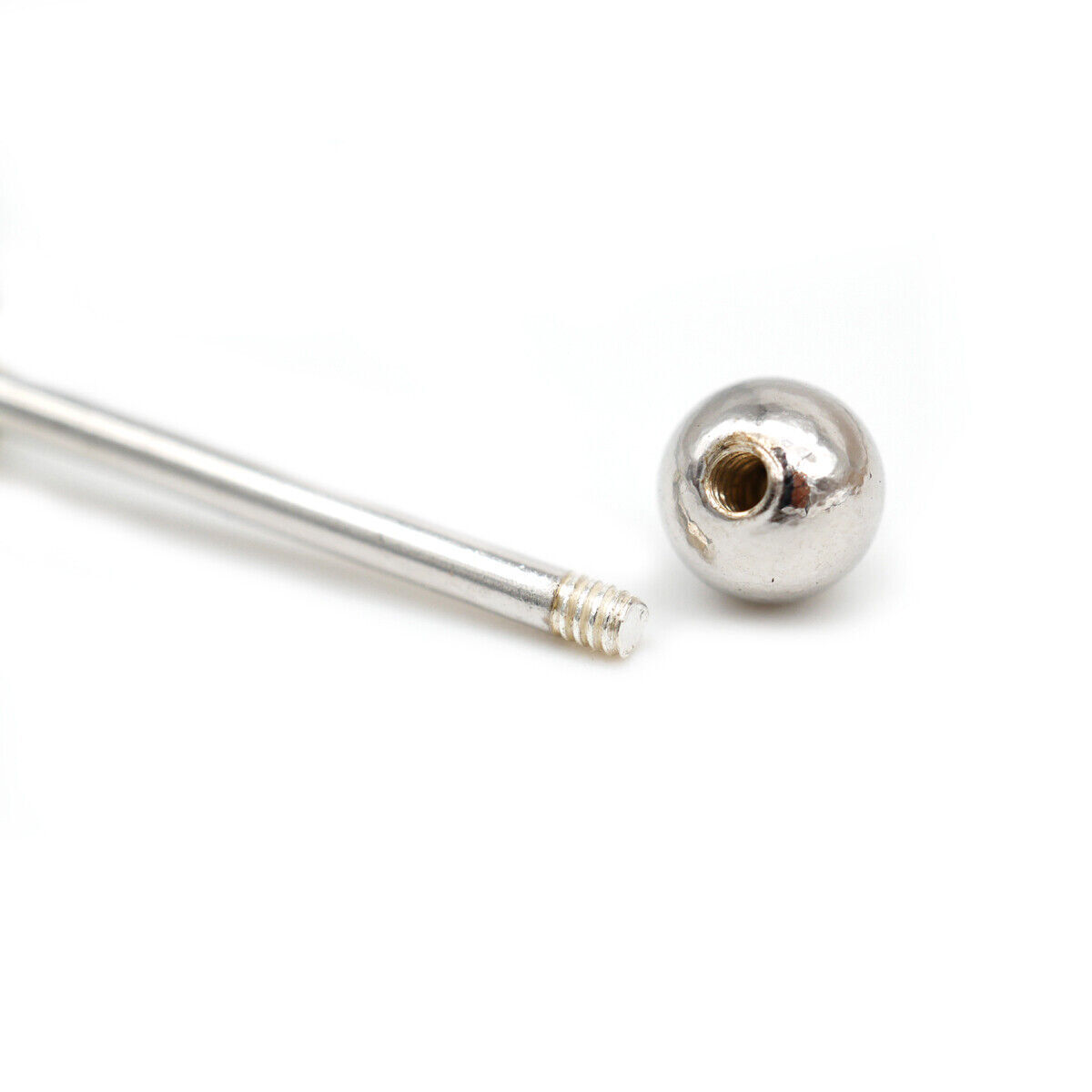 Sterling Silver Barbell Dimple Lip Stud Ear Helix Daith Piercing Ring ...