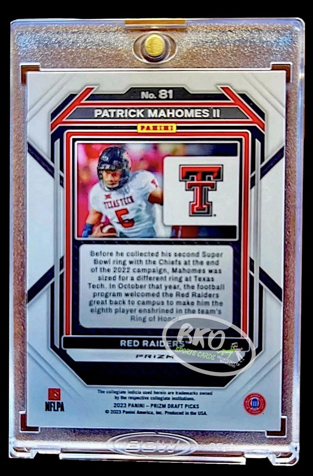 Patrick Mahomes RARE GOLD CRACKED ICE REFRACTOR INVESTMENT CARD PANINI ...