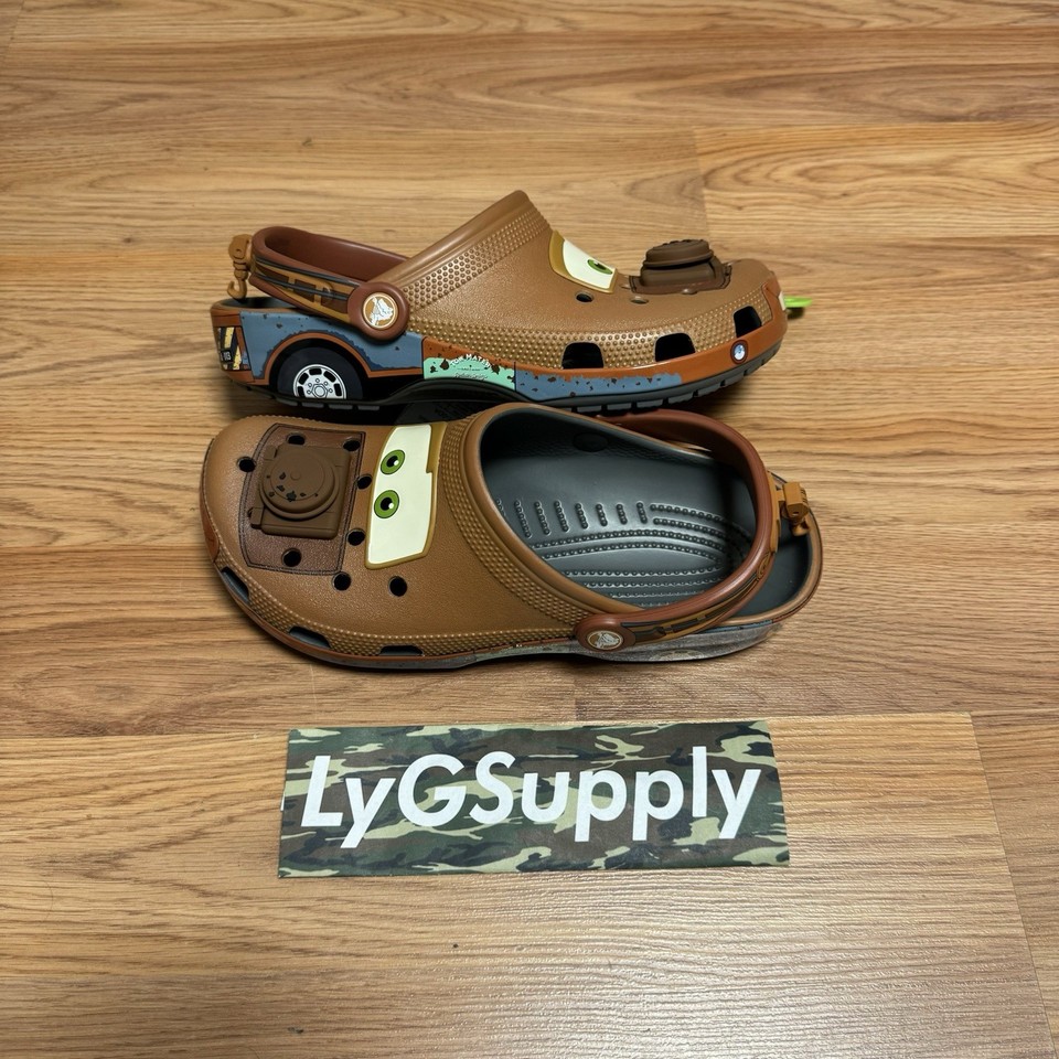 Crocs x Pixar Cars Tow Mater Classic Clog Brown Size 6 7 8 9 14 15 ...