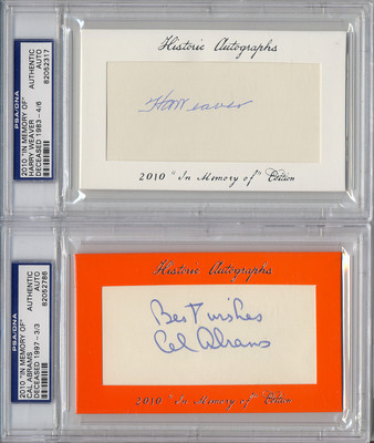 Cal Abrams AUTO 2010 Historic Autographs PSA DNA #3/3 In Memory Edition ...