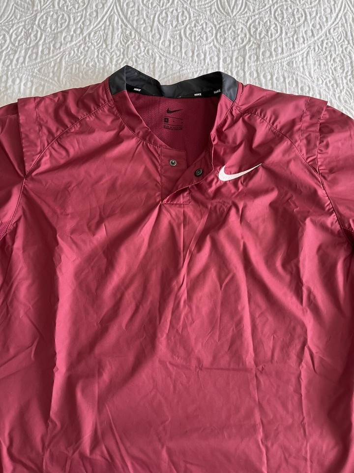 Nike Men’s Maroon Baseball Activewear Windshirt Cage Jacket BQ3237-610 ...