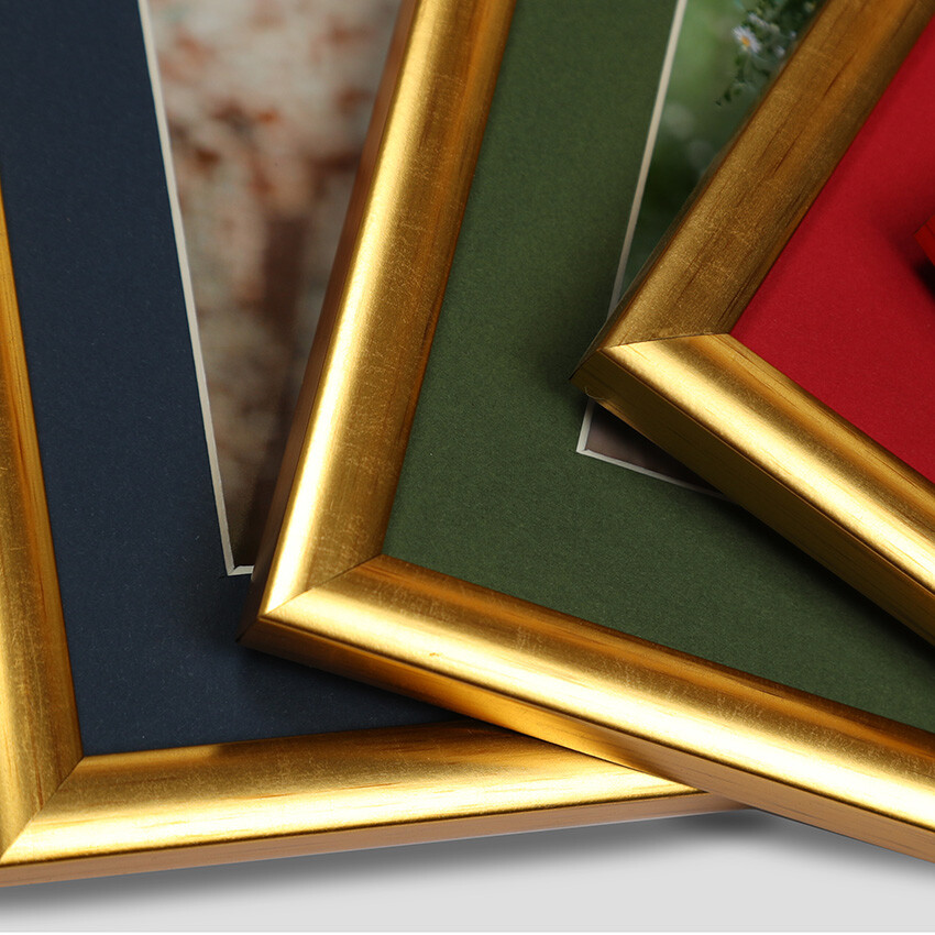 THIN GOLD 7x7 PHOTO FRAME incl WHITE Mount for 5x5 PICTURE ART CRAFT ...