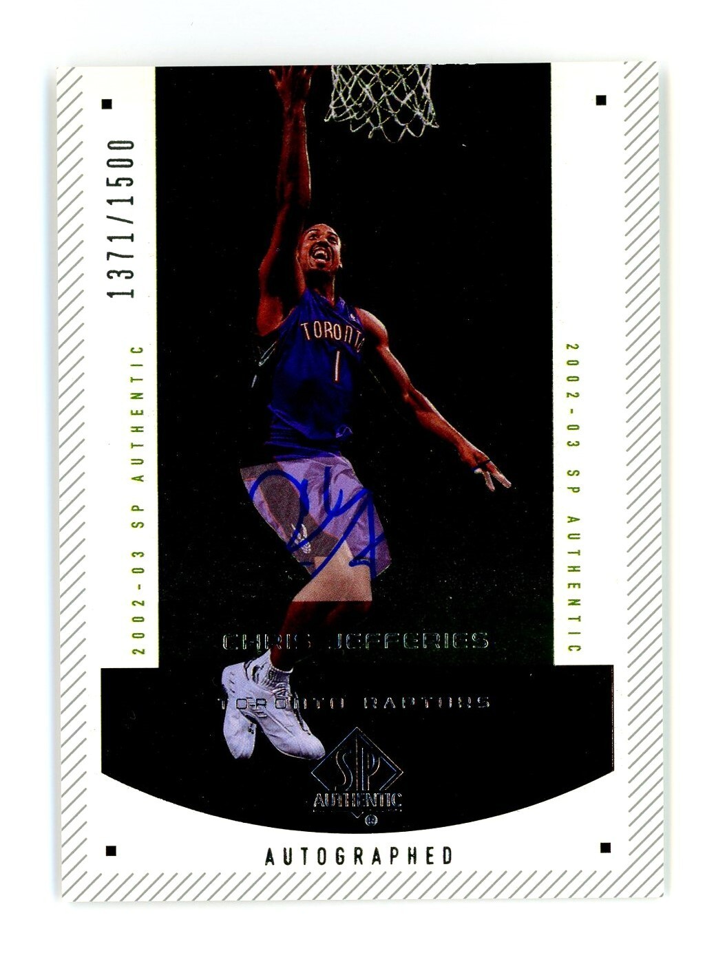 2002-03 SP Authentic #167 Autographed Rookie F/X Chris Jefferies /1500 ...