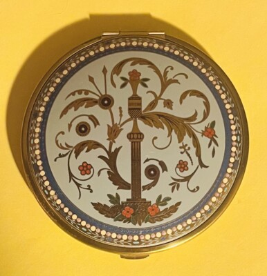 VINTAGE 1940'S LARGE ORNATE ENAMELED COMPACT - MIRROR BY VOLUPTE' USA ...