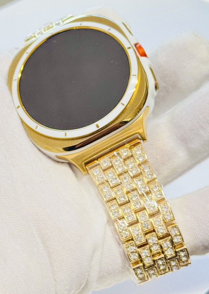 CUSTOM Anodized GOLD Samsung Galaxy Watch Ultra 47mm 24k Gold Diamond ...