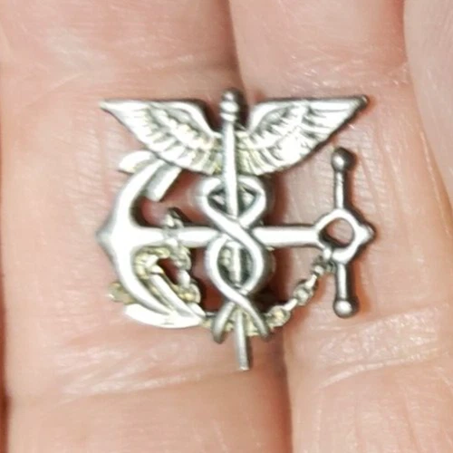 Navy Caduceus Silver