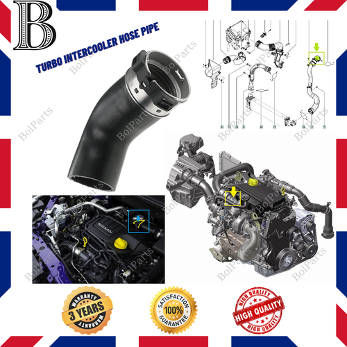 Turbo Intercooler Hose Pipe for Vauxhall VIVARO 1.6 CDTI 144603145R ...