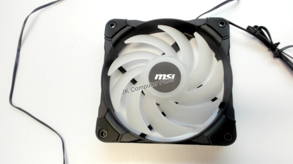 MSI 120MM 12V ANTI-VIBRATION RGB CASE FANS (12025L) 4-PIN PWM/3-PIN RGB ...