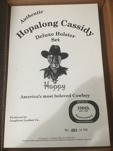 Vintage Hopalong Cassidy 100th Anniversary 1995 Holster Set #27 of 100 ...