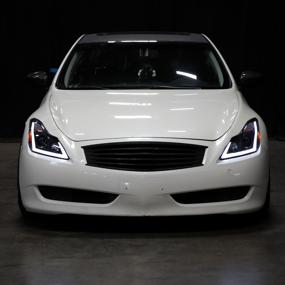 Fit 08-13 G37 Coupe 14-15 Q60 2 Dr Projector Headlights LED Sequential ...