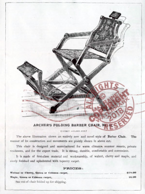 Archer Manufacturing Co 1885 BARBAR CHAIRS + Equipment CATALOG trade ...