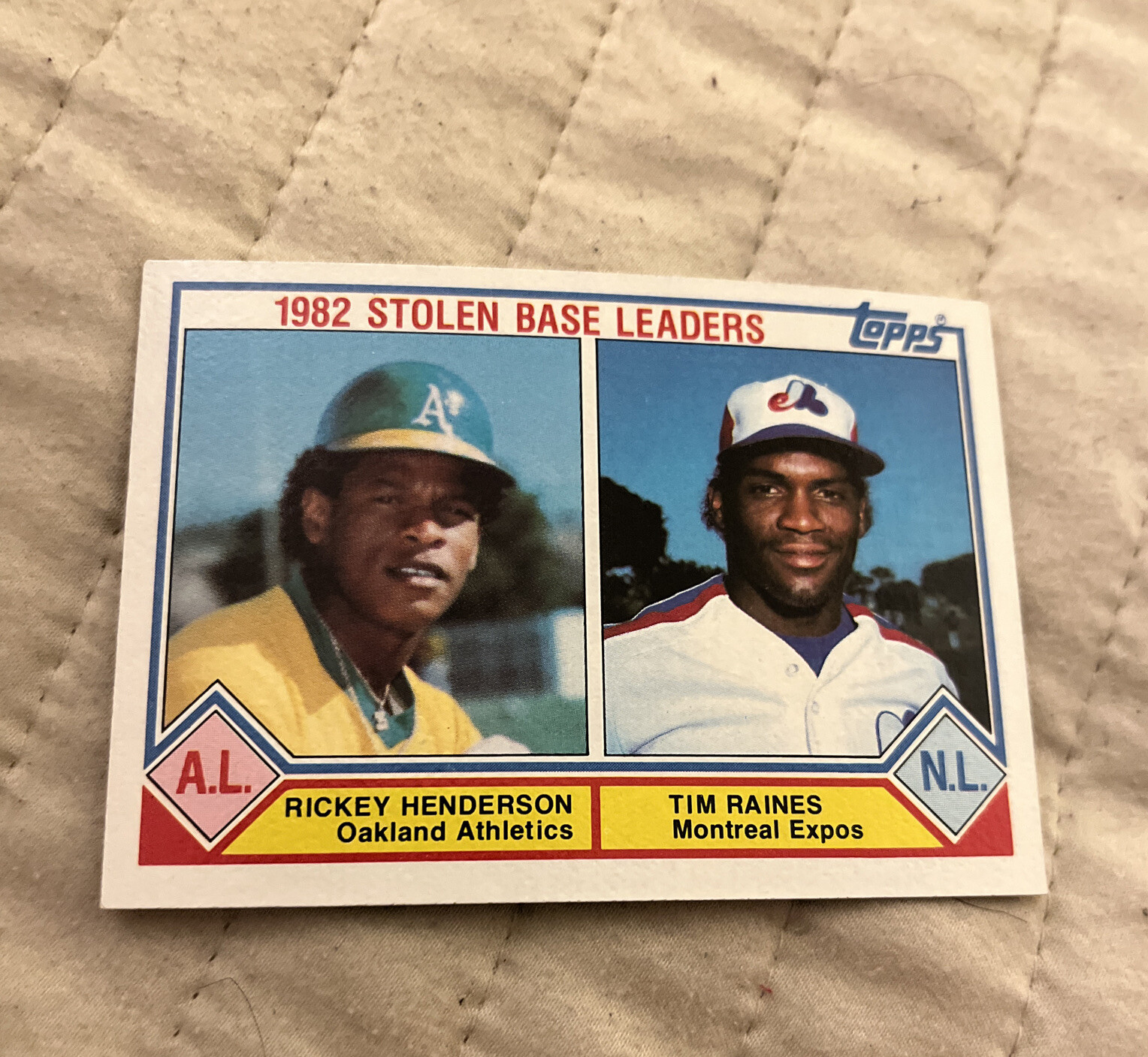 1983 Topps #704 Rickey Henderson Tim Raines Oakland Athletics Montreal ...