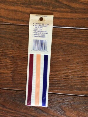Bookmark SATIN RIBBON BOOKMARKS Stick-On Stays Put 6 Different Colors ...