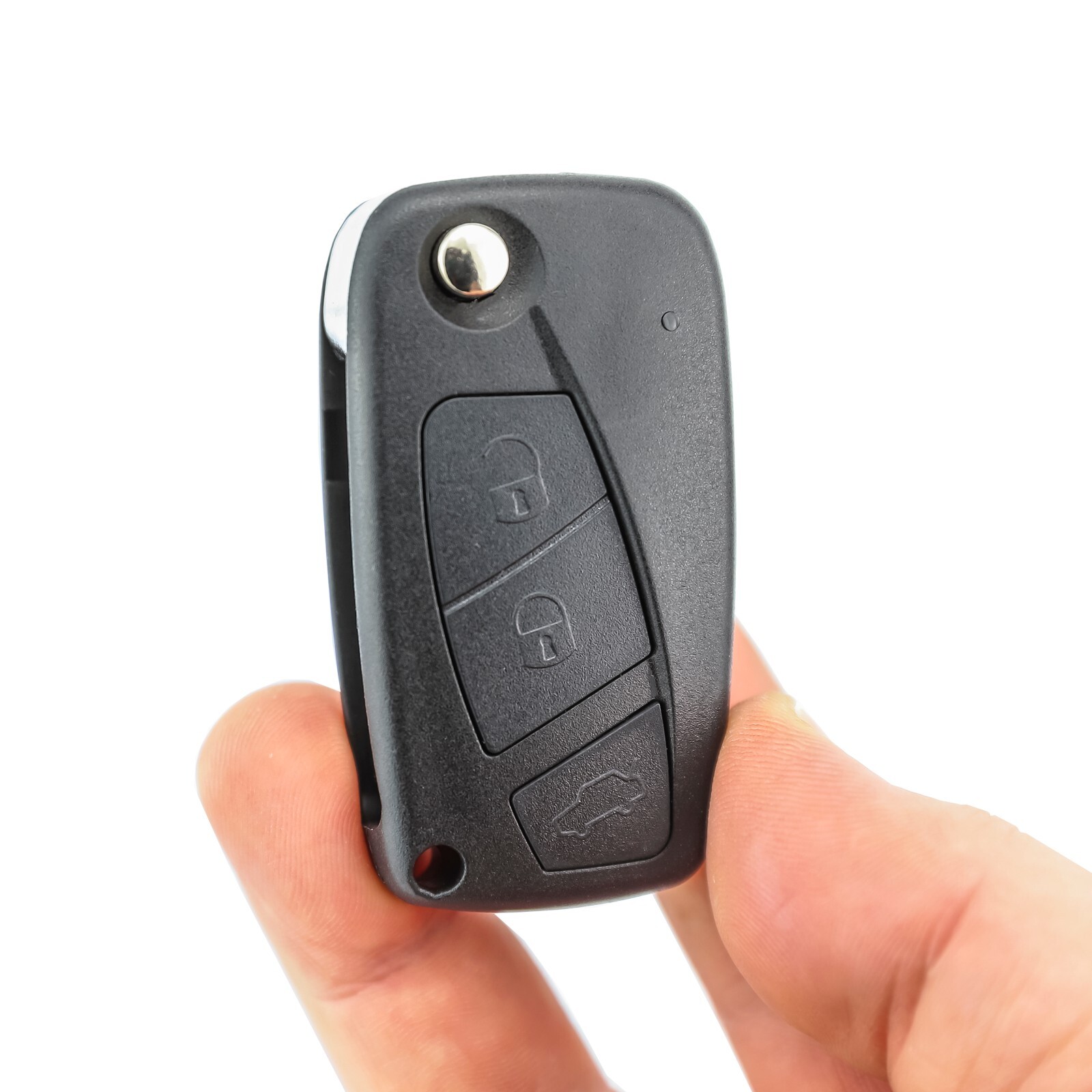 Fiat Black 3 Button Replacement Car Key Flip Case Punto, Doblo, Bravo ...