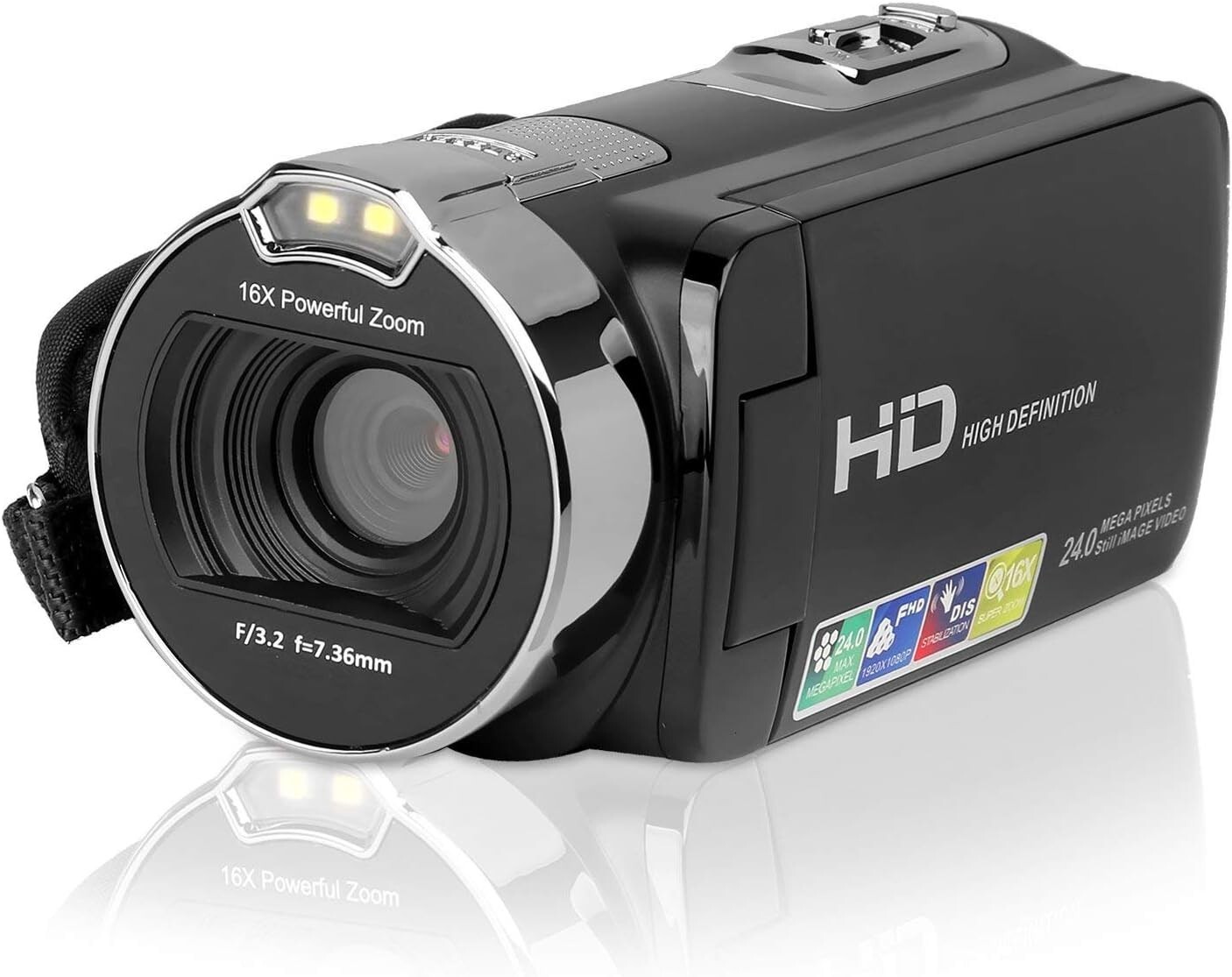 Video Camera Camcorder HDV-312 24MP HD 1080P 16X Digital Zoom with 3.0 ...
