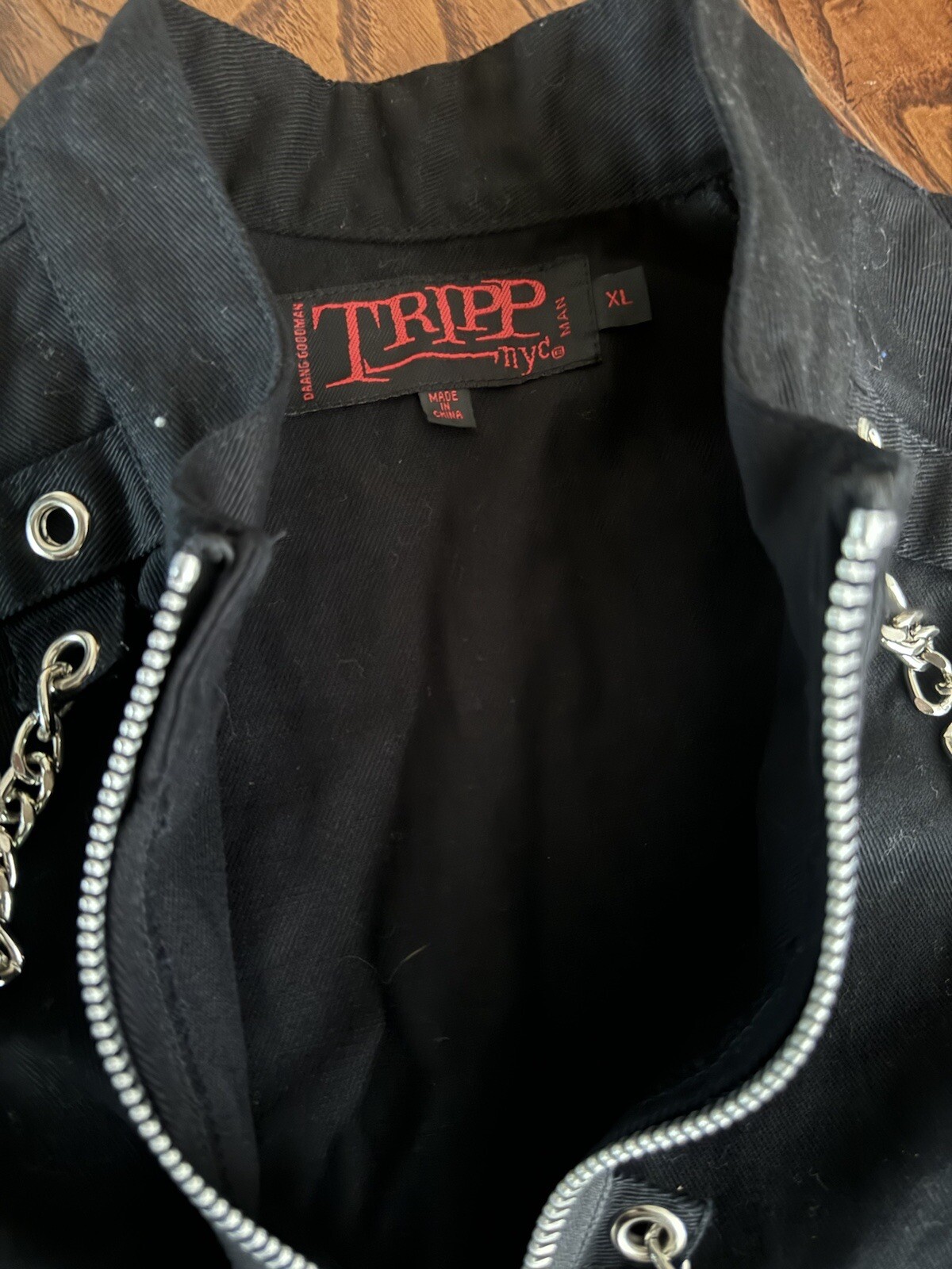 Tripp NYC Vest Vintage Black Goth Punk Cosplay Chain … - Gem