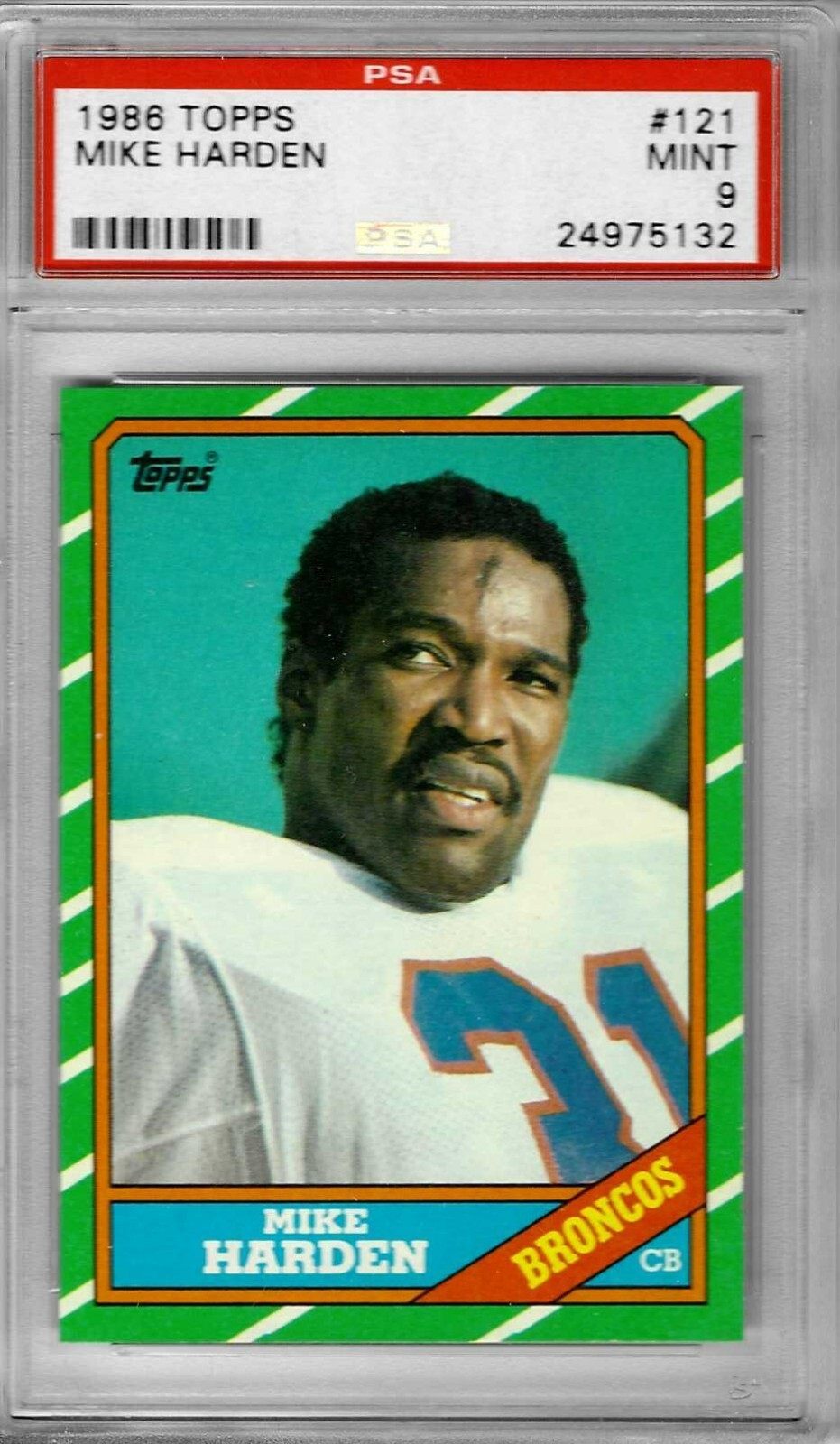 1986 Topps #121 - Mike HARDEN - PSA 9+++ Broncos | eBay