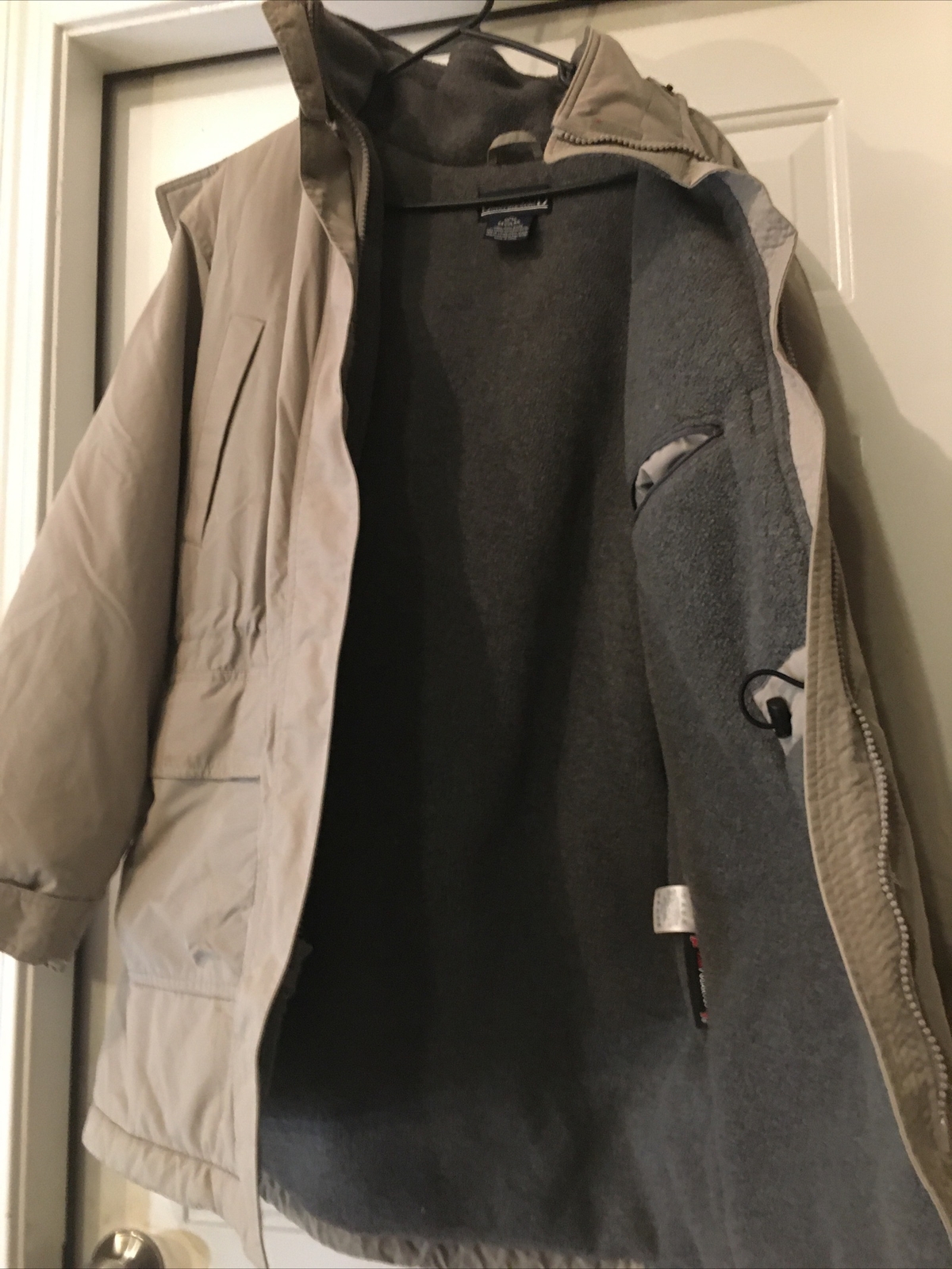 Lands End Jacket Mens Medium 10-12 Regular Fleece Lined Polartec ...