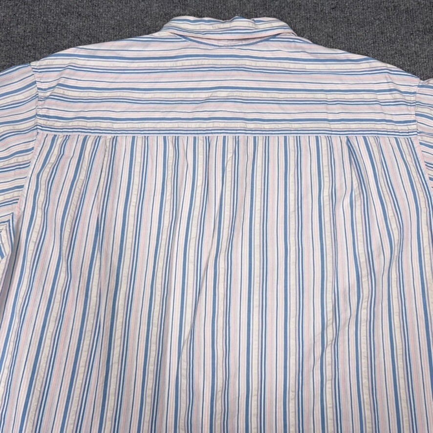 Izod Mens XL Blue Pink Striped Short Sleeve Shirt MCM 50s 60s Preppy ...