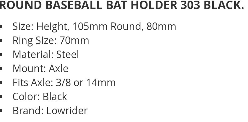 NEW BLACK BASEBALL BAT HOLDER,STINGRAYS,BEACH CRUISER,LOWRIDER BICYCLES ...