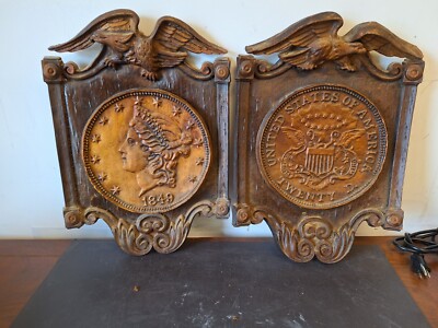 Rare Antique/Vintage Large 1849 $20 Gold Double Eagle Gold Coin Wall ...