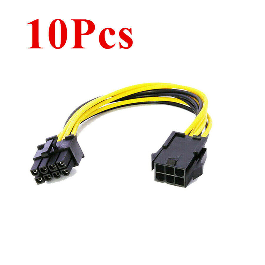10 PCS 18 AWG 6 broches vers 8 broches PCI Express Câble d'Alimentation ...