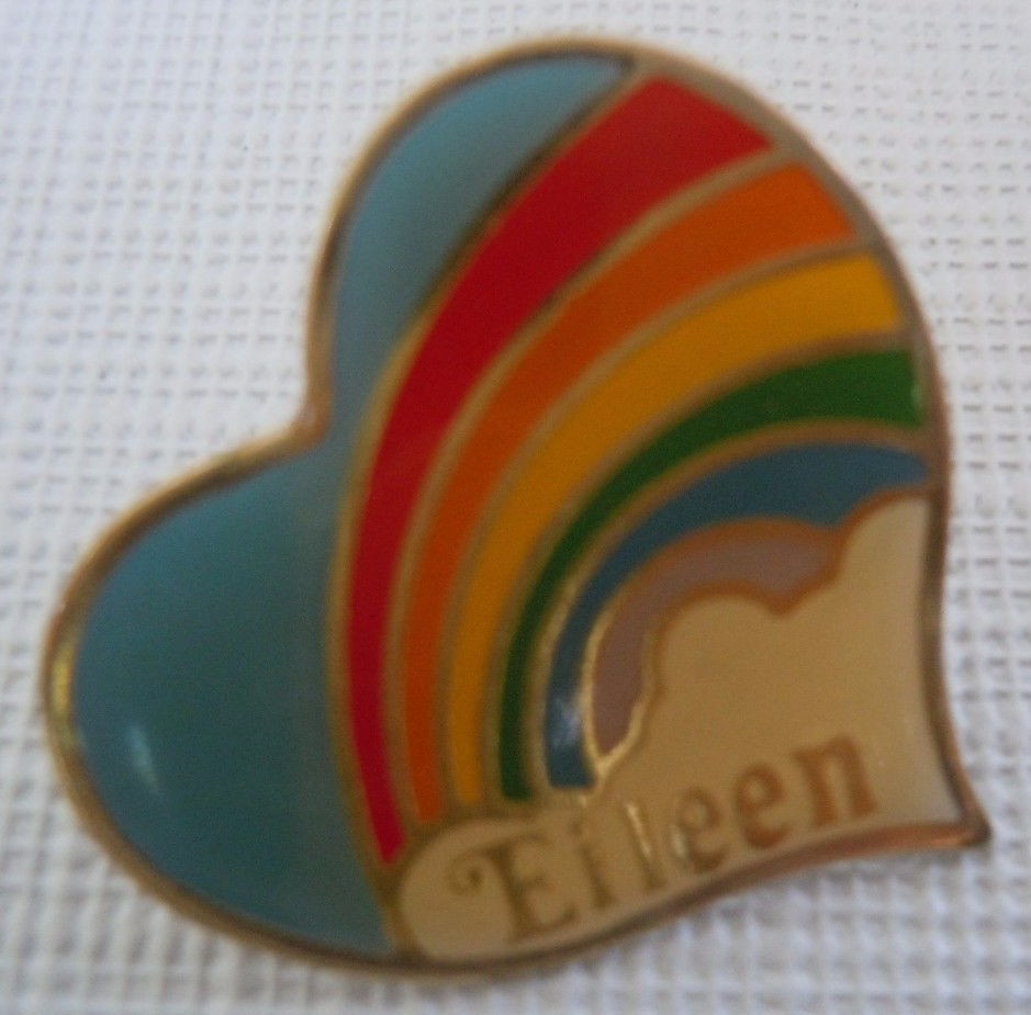 Vintage Rainbow Heart Personalized Pin Many Names to Choose From | eBay