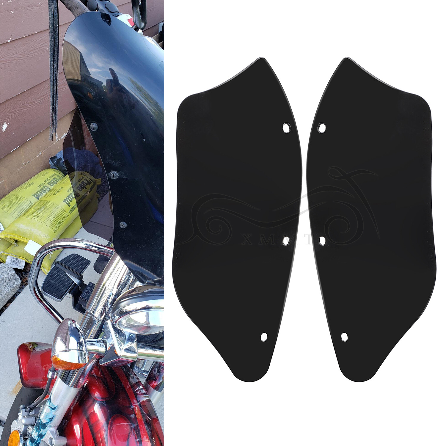 Side Windshield Batwing Fairing Wind Deflectors For Harley Road King ...