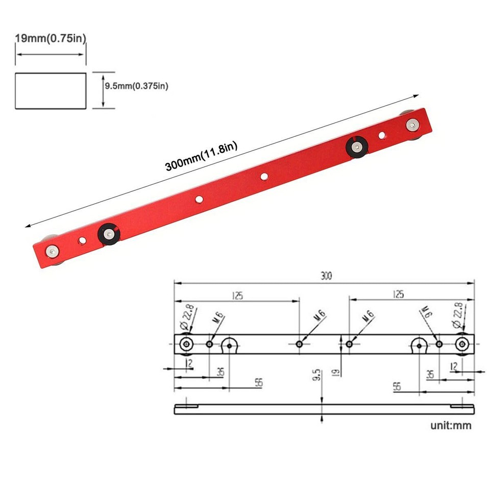 Aluminium Alloy Miter Bar Clamping Tool Slider Table Saw Gauge Rod ...