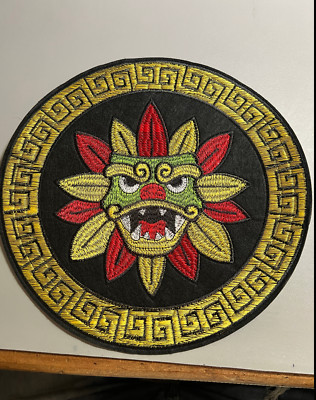 Large Kukulkan Quetzalcoatl, Serpent, feathered, plumed, Iron-On Patch ...