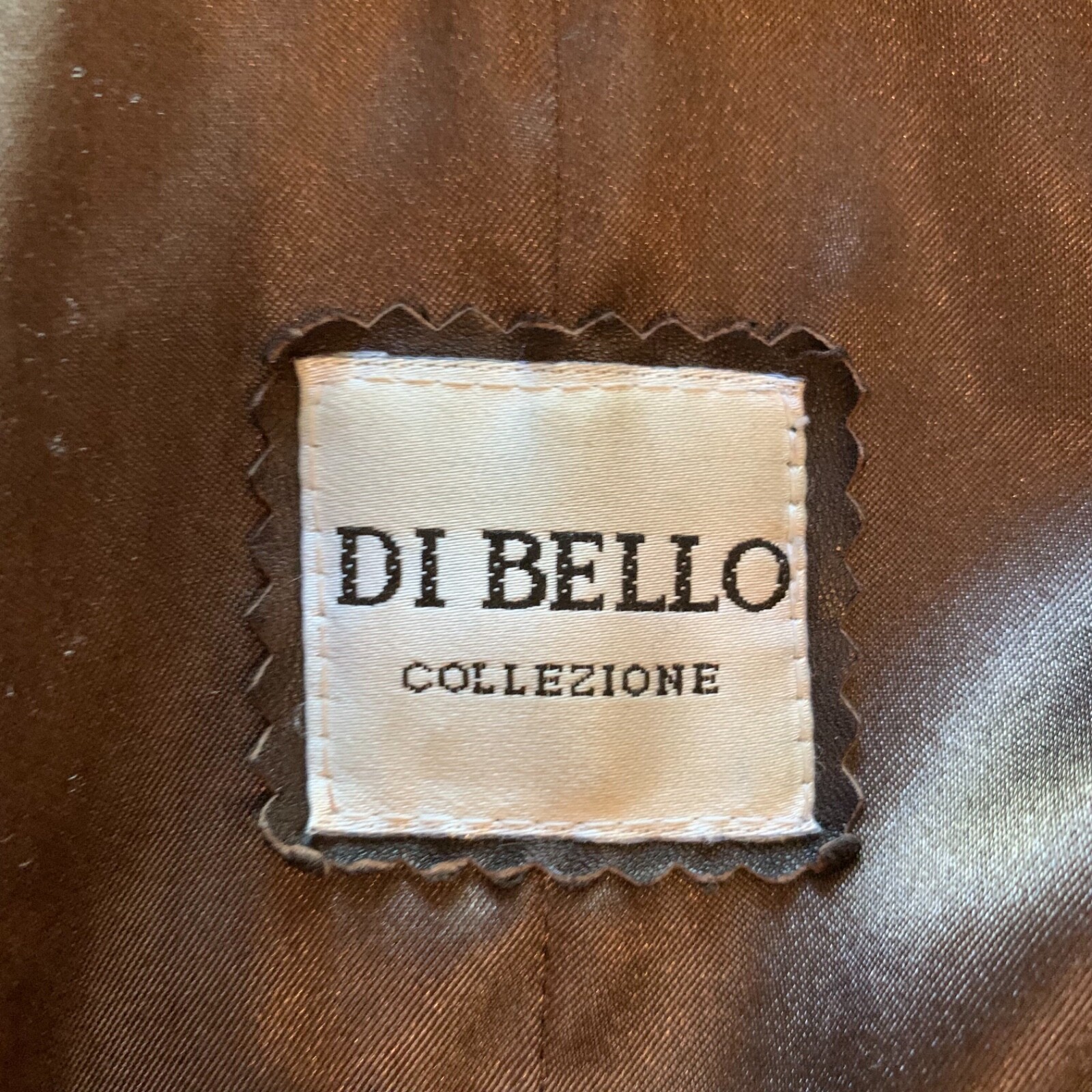 Di Bello Collezione SZ L Chocolate Brown Button Brass Trim 100% Leather ...